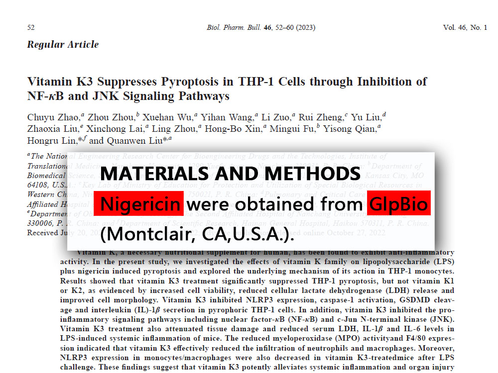 Nigericin | NLRP3 agonists | CAS NO.:28380-24-7 | GlpBio