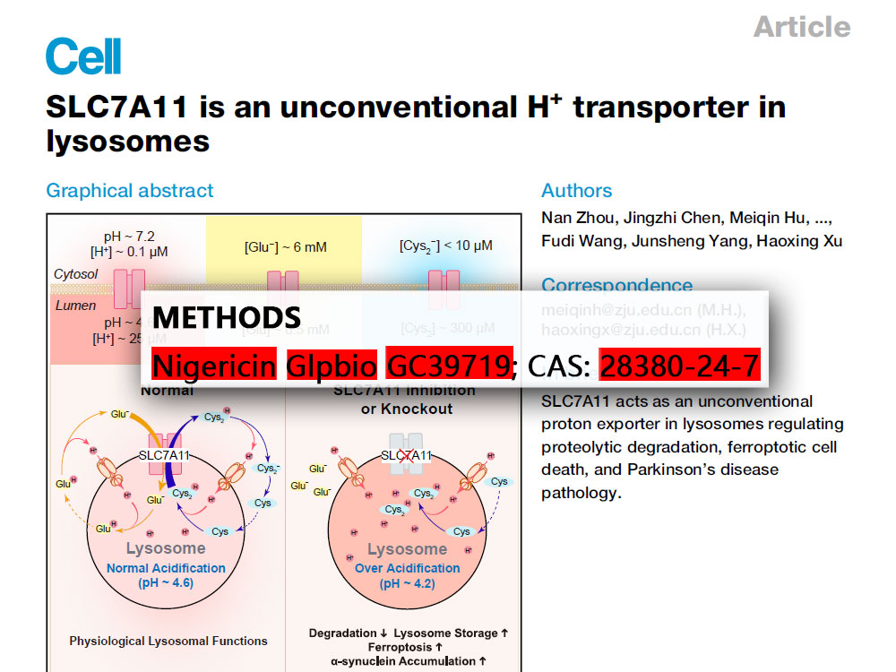 Nigericin | NLRP3 agonists | CAS NO.:28380-24-7 | GlpBio
