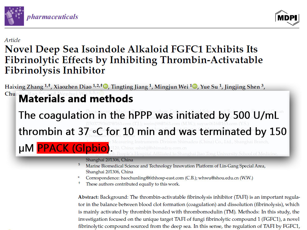PPACK | Thrombin inhibitor | CAS NO.:71142-71-7 | GlpBio