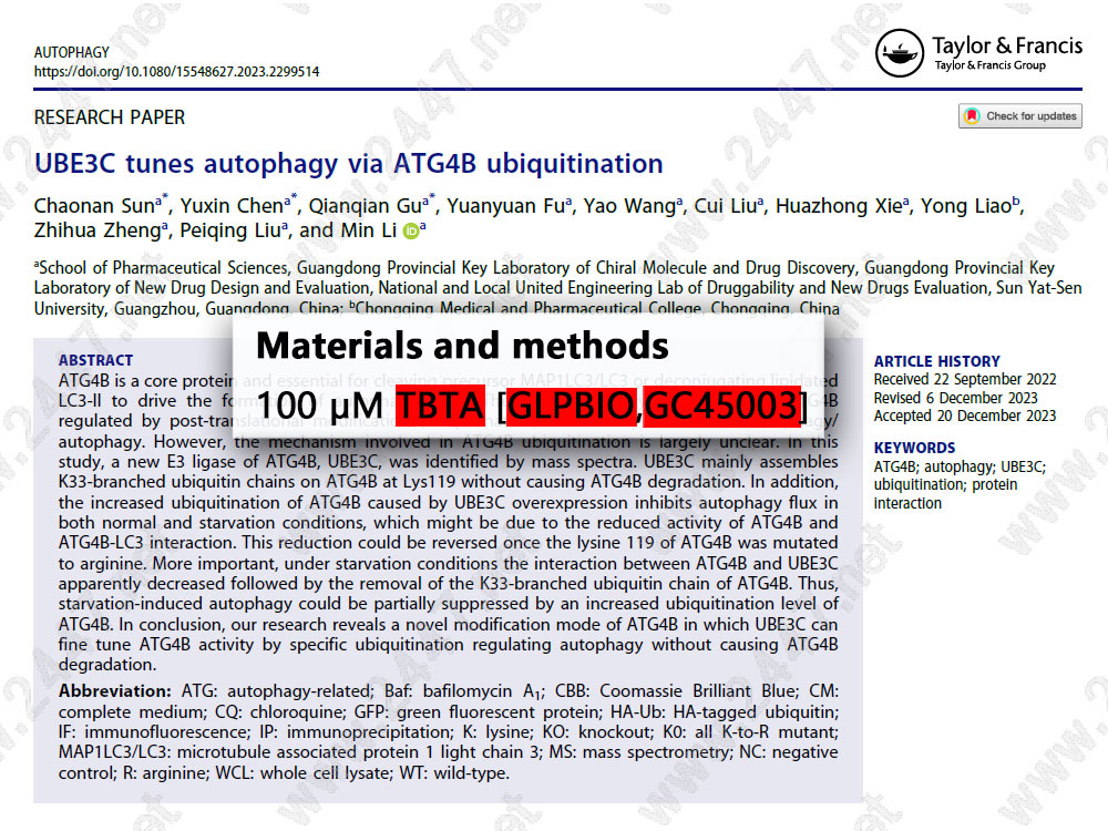 TBTA | CuAAC reaction ligand | CAS NO.:510758-28-8 | GlpBio